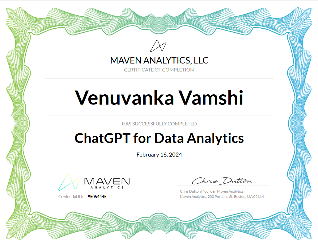 venuvanka vamshi portfolio